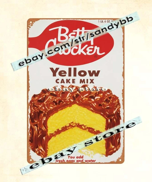 1980S BETTY CROCKER Yellow Cake Mix bakery tin sign £19.91 - PicClick UK