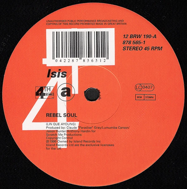 ISIS - REBEL Soul / Face The Bass - Disc vinyle d'occasion 12 - L1362z ...