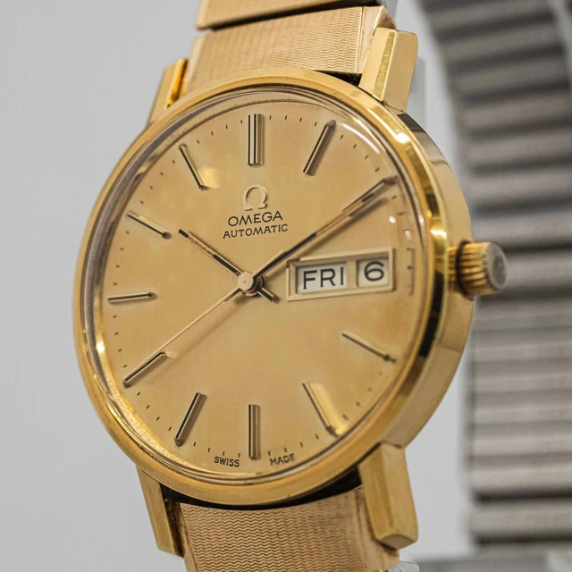 *EXC+5* VINTAGE OMEGA Seamaster Cal.1022 Automatic Gold Dial Date 33mm ...