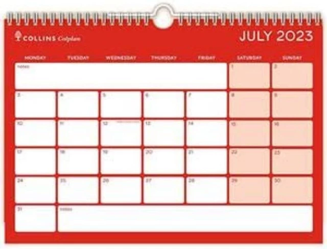 COLLINS COLPLAN A4 Academic Wall Calendar 2032-2024 Mid Year Planner ...