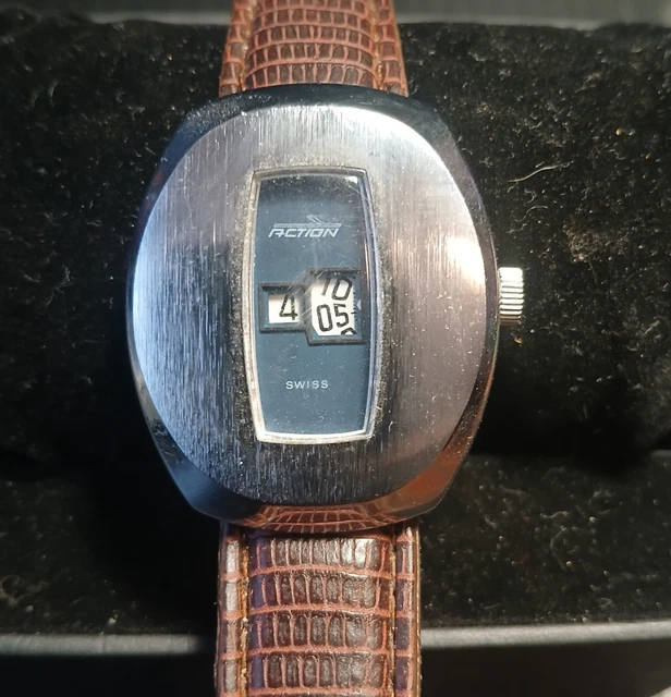 VINTAGE 1970'S Digital Jump Hour Mechanical Watch Swiss Made ( Working ...