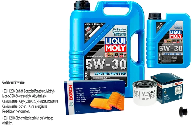 BOSCH INSPECTION SET 6 L Liqui Moly Longtime High Technologie 5W-30 pour Volvo EUR 103,35 ...