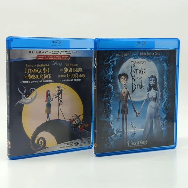 CORPSE BRIDE and The Nightmare Before Christmas Blu-ray Lot Tim Burton ...