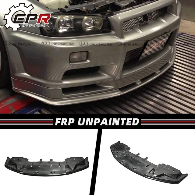FRP OE FRONT Bumper Lip w/Undertray For NISSAN Skyline R34 GTR Bodykit ...