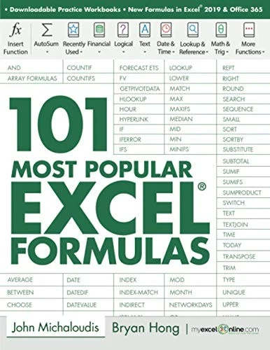 101 MOST POPULAR EXCEL FORMULAS (101 EXCEL SERIES) By John Michaloudis ...