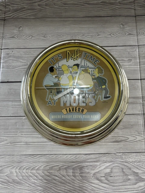 THE SIMPSONS WALL Clock It's Duff Time At Moe's Tavern Fox Wesco 2001 ...