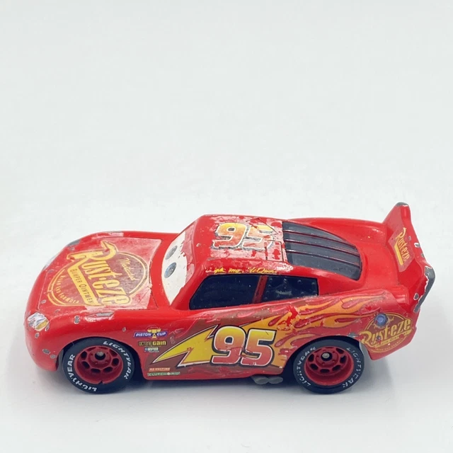 DISNEY PIXAR CARS DieCast Lightning McQueen Red Mattel 56 Rusteze Rare ...