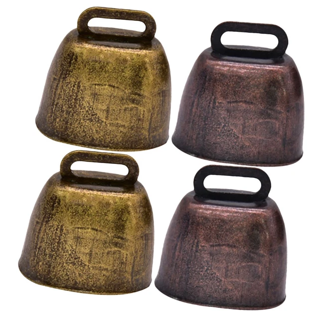 4 PCS METAL Bells Vintage Cow Cheering with Handle Animal Announcement ...