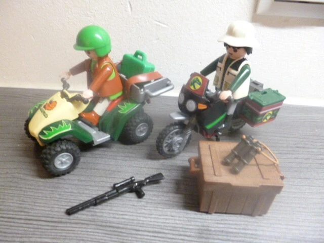 PLAYMOBIL SAURUS DINO-EXPEDITION Quad mit Rückzugsmotor + Motorrad ...