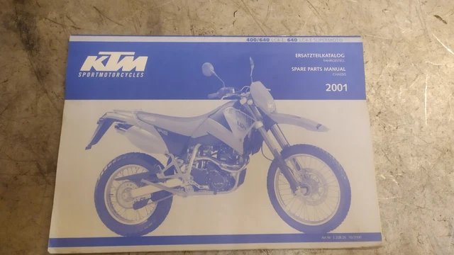 MANUEL REVUE D'ÉCLATÉ chassis 2001 Ktm 400 640 LC4-E super en allemand ...