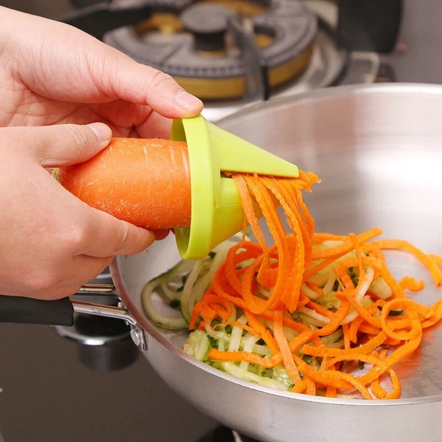 KITCHEN GADGET FUNNEL Vegetable Radish Cutter Shred Spiral Device ...