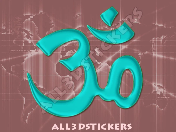 OM 3D RELIEF Symbol Sticker - Turquoise £6.67 - PicClick UK