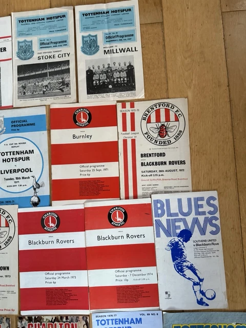 19 X LONDON/SE football Programmes 1966-1979 Brentford Charlton ...