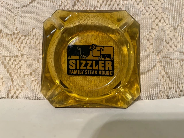 VINTAGE BROWN GLASS sizzlers steak house ashtray d1 £13.67 - PicClick UK