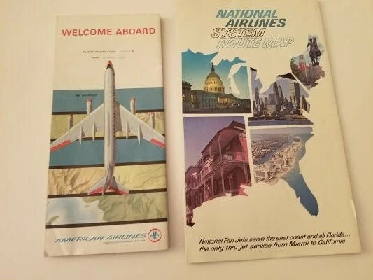 VINTAGE SYSTEM FLIGHT Route Maps National Airlines - American Airlines ...