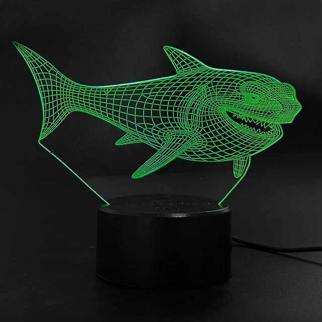 7-COLOR CHANGING 3D Illusion Racing Car LED Night Light With Touch USB ...