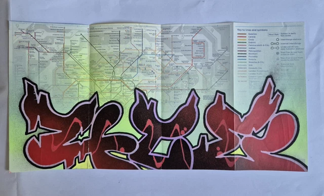 FORCE 4CE CUSTOM London Underground Graffiti Tube Map One Of A Kind £55 ...