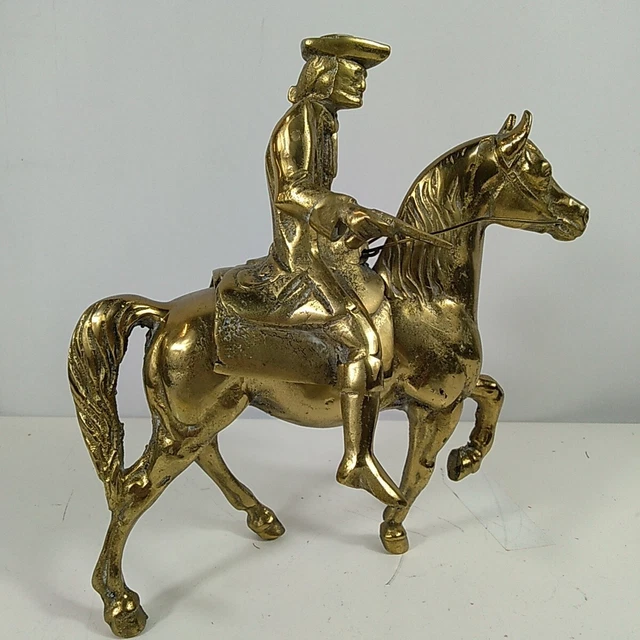 BRASS DICK TURPIN Horse Figure Highway Man Robber Bandit Pub Man Cave ...
