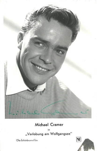 CARTOLINA FIRMATA ORIGINALE autografa Michael Cramer anni 50 EUR 8,90 ...