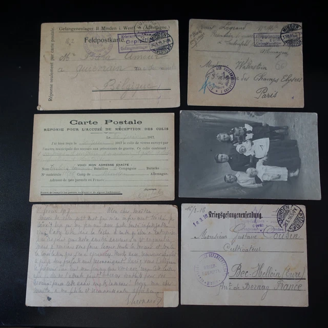 WW1 - MINDEN CAMP - PRISONER OF WAR LETTER 14-18 - COVER x6 - LOT 3 £22 ...