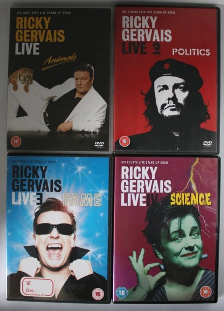 RICKY GERVAIS LIVE collection - 4 disc set - Animals, Politics, Fame ...