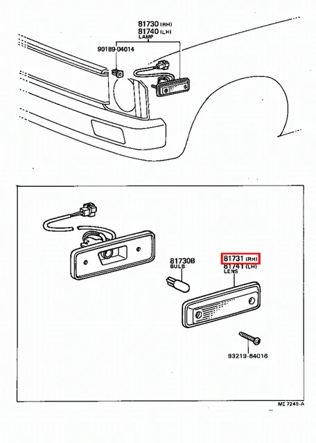 GENUINE TOYOTA CELICA Supra MA63 RH Side Turn Repeater Signal Lamp Lens ...