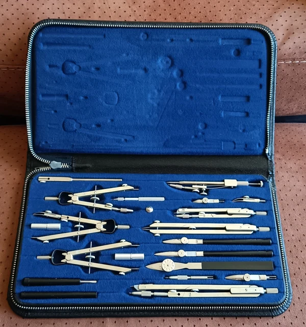 DRAFTING DRAWING SET ORIGINAL RICHTER Leonardo IX DDR Germany Vintage ...