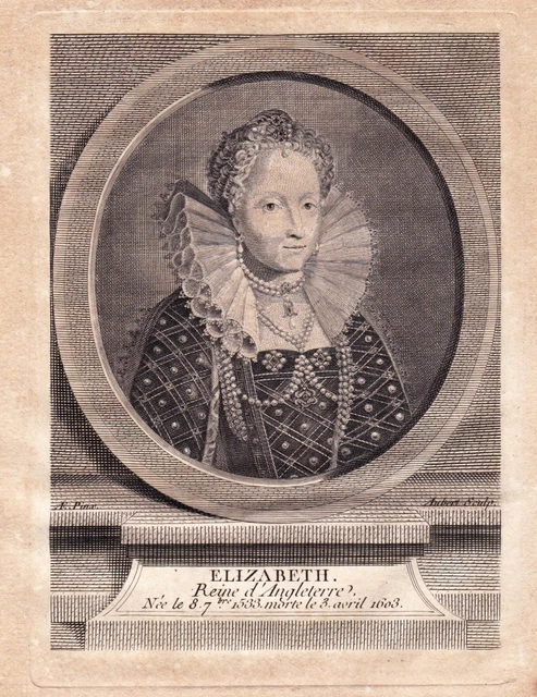 PORTRAIT XVIIIE ELIZABETH Première Reine d'Angleterre et d'Irlande ...