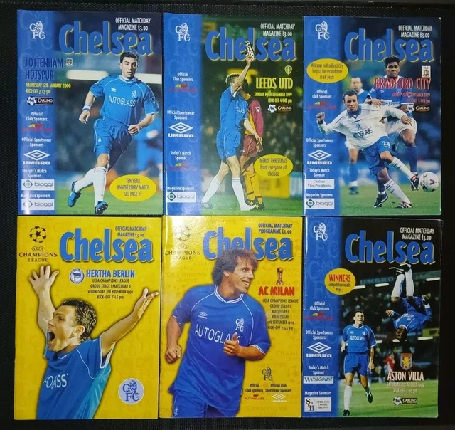 CHELSEA FOOTBALL PROGRAMMES - 13 homes from 1999/2000 season. £3.10 ...