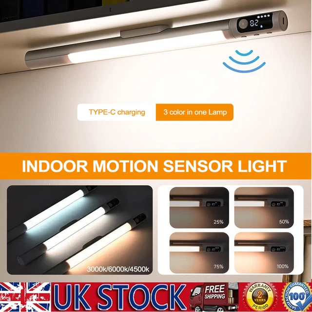 DIGITAL DISPLAY LED Motion Sensor Under Cabinet Closet Light USB ...
