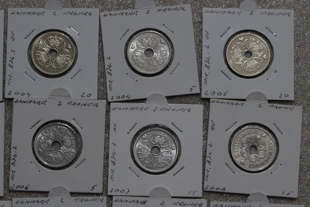 🧭 🇩🇰 DENMARK 2 Krone 2000'S Collection Unc + Bu From Folder B77 #27 $60 ...