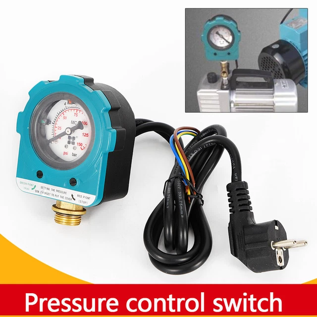 PUMPS CONTROL PRESSURE Switch Adjustable Water Flow Monitor 0-10Bar ...