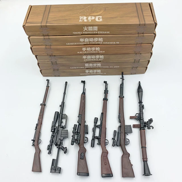 6PCS 1/6 SCALE Assemble Toy Gun Model 98K M200 RPG SVT40 G43 Sniper ...