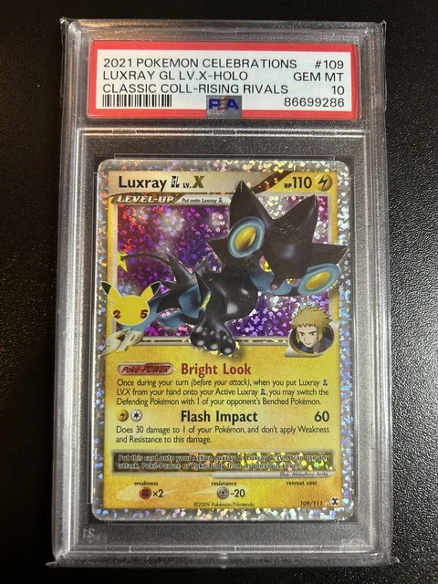 2021 POKEMON CELEBRATIONS Luxray GL LV.X #109 Rare Holo Gem Mint PSA 10 £9.96 - PicClick UK