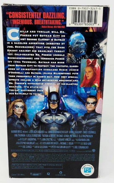 BATMAN & ROBIN (VHS 1997) DC Comic Book Clooney Schwarzenegger Thurman ...