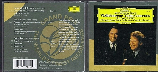MENDELSSOHN BRUCH CD Violin Concertos Shlomo Mintz Claudio Abbado $23.38 - PicClick CA