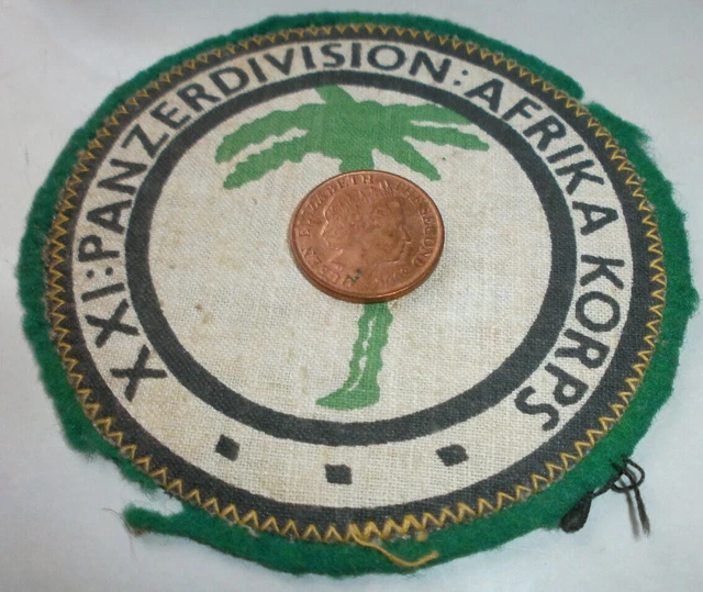 ORIGINAL WW2 AFRIKA Korps Xxi Panzer Division Circular Cloth Patch ...