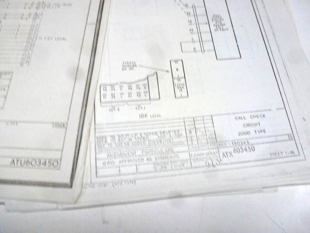 GPO STROWGER DIAGRAM Call Check Circuit Atw / Atx 603450 Sheets 1-16 £5 ...