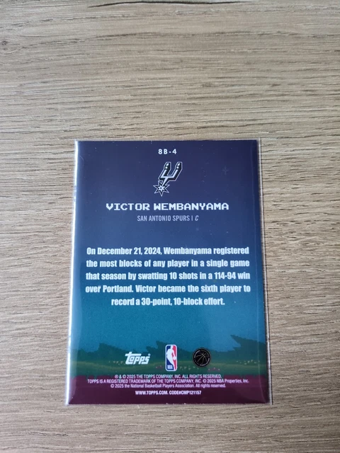 2025/26 TOPPS VICTOR Wembanyama 8-Bit Ballers Card Nba Card £8.70 ...