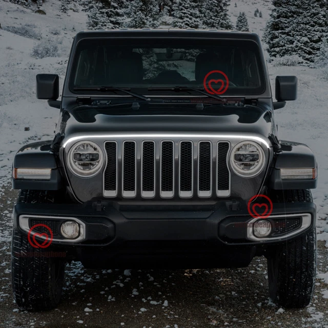 FRONT GRILLE TRIM LED Hood Strip Lights DRL Decorative Lamps For Jeep ...