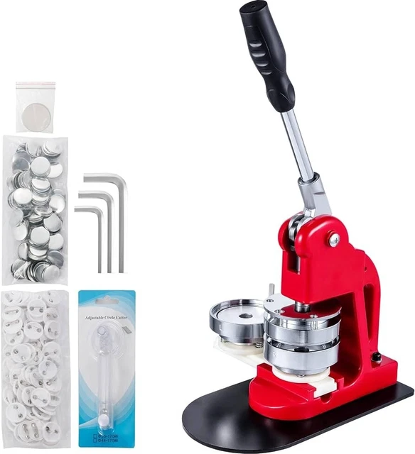 VEVOR BUTTON MAKER Machine Badge Pin Machine 3" 75MM 15 Free Parts ...