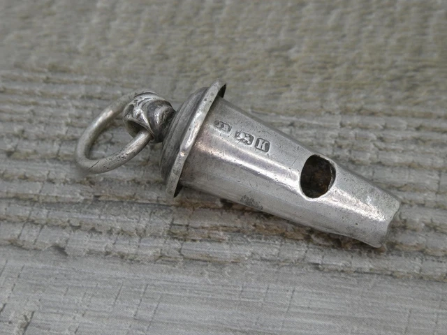 ANTIQUE VICTORIAN SILVER Hallmark Crossbelt Military Officers Whistle ...