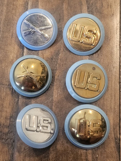 1960S 70S US Army Infantry Officer Blue Backed Collar Disk Lot L@@K ...