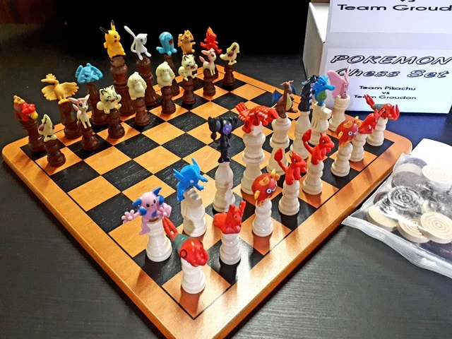 POKEMON CHESS SET - Pikachu vs Groudon Includes Board, Instructions ...