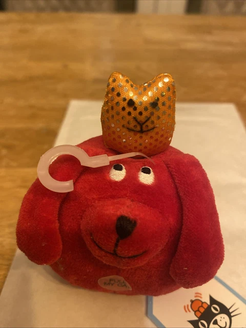 JELLYCAT FIDGET DOG, in Red. Vibrating with Orange Pull Cat RETIRED ...
