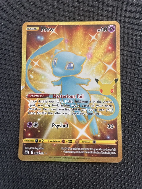 POKEMON MEW 025/025 Celebrations Gold Secret Rare Art Full Holo EUR 22 ...