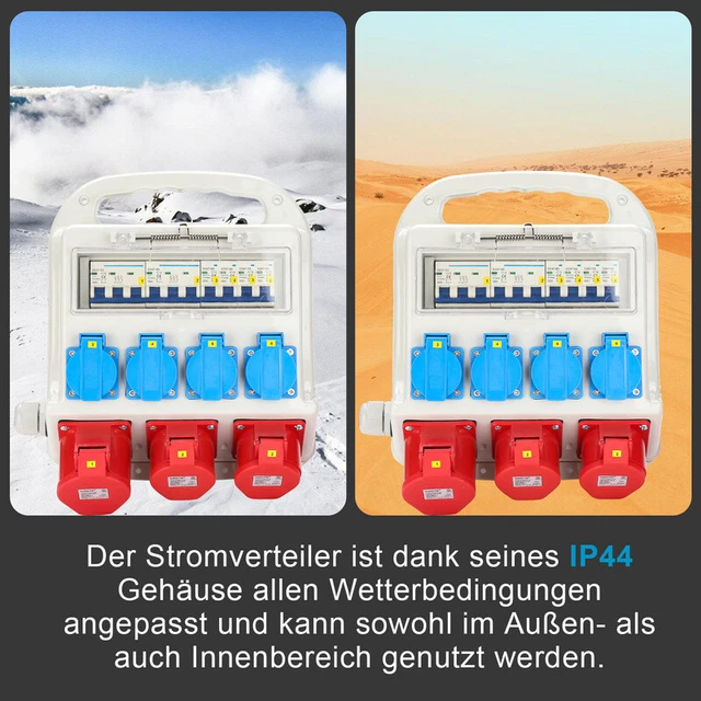 STROMVERTEILER VERTEILER WANDVERTEILER Adapter Industrie CEE Baustromverteiler EUR 24,99 ...