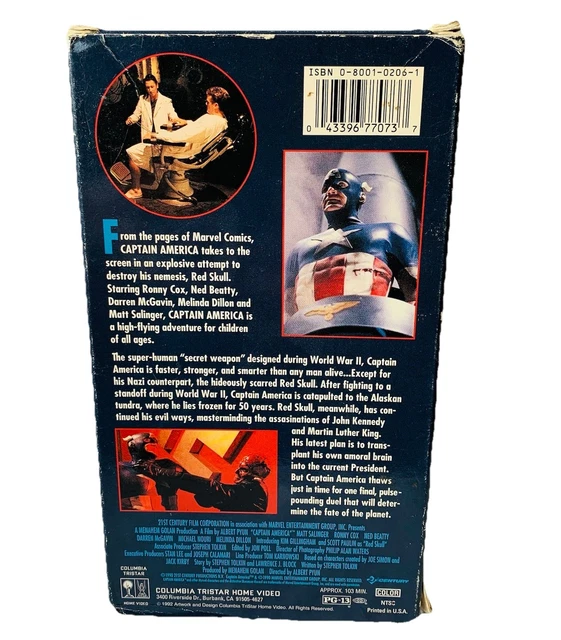 CAPTAIN AMERICA VHS Video Tape 1992 Marvel Matt Salinger Ronny Cox $23. ...