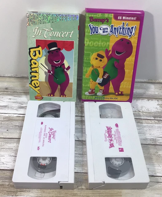 2 CASSETTES BARNEY VHS, Barney en concert & Barney You Can Be Anything ...