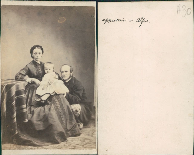 MR. AND MADAME de Pontalba and Their Child Vintage CDV Albumen Album ...